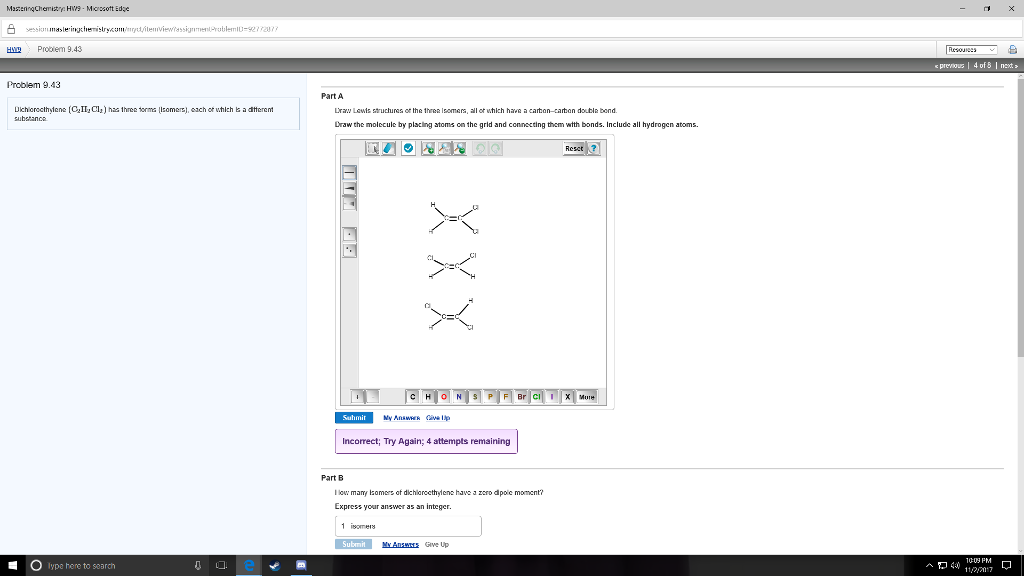Solved Dichloroethylene (C2H2Cl2) has three forms (isomers), | Chegg.com
