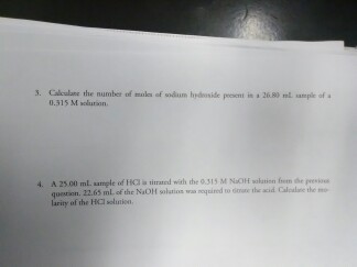 Solved Calculate the number of moles of sodium hydroxide | Chegg.com