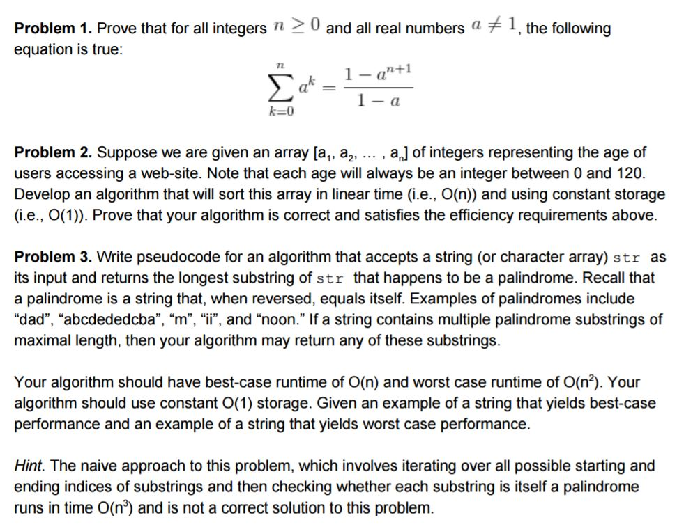 Solved Prove that for all integers n greaterthanorequalto 0 | Chegg.com