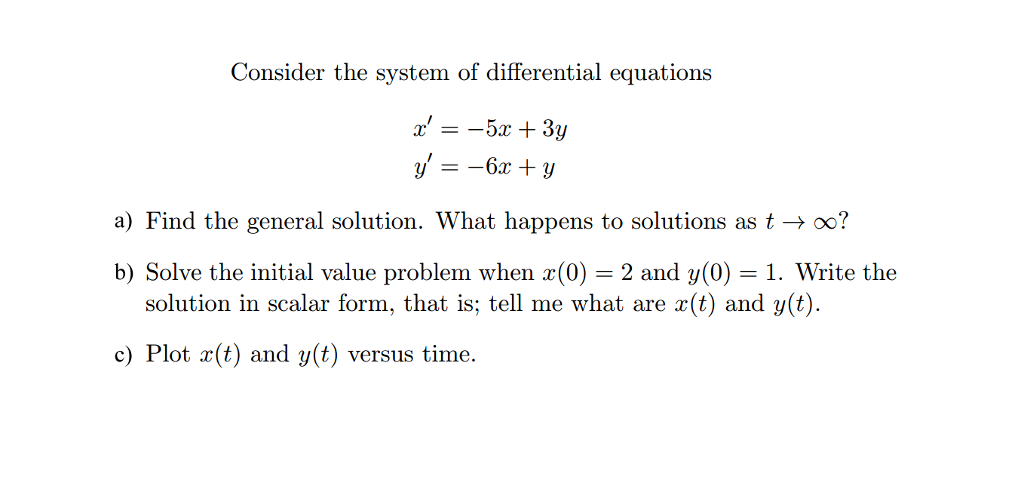 Solved Consider the system of differential equations | Chegg.com