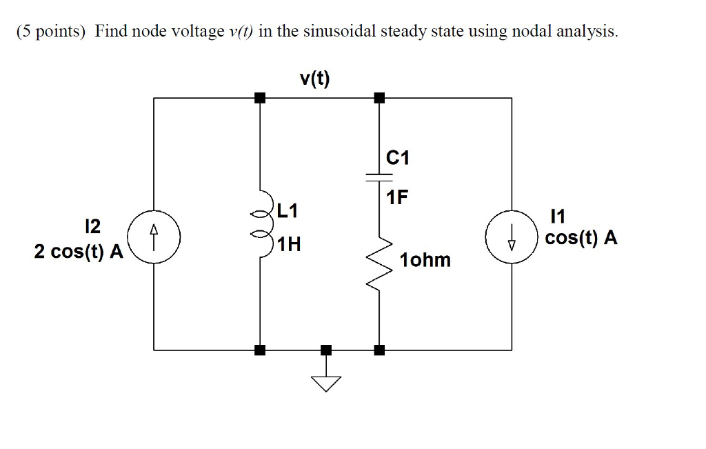 Solved 4. (5 points) Find node voltage v(t) in the | Chegg.com