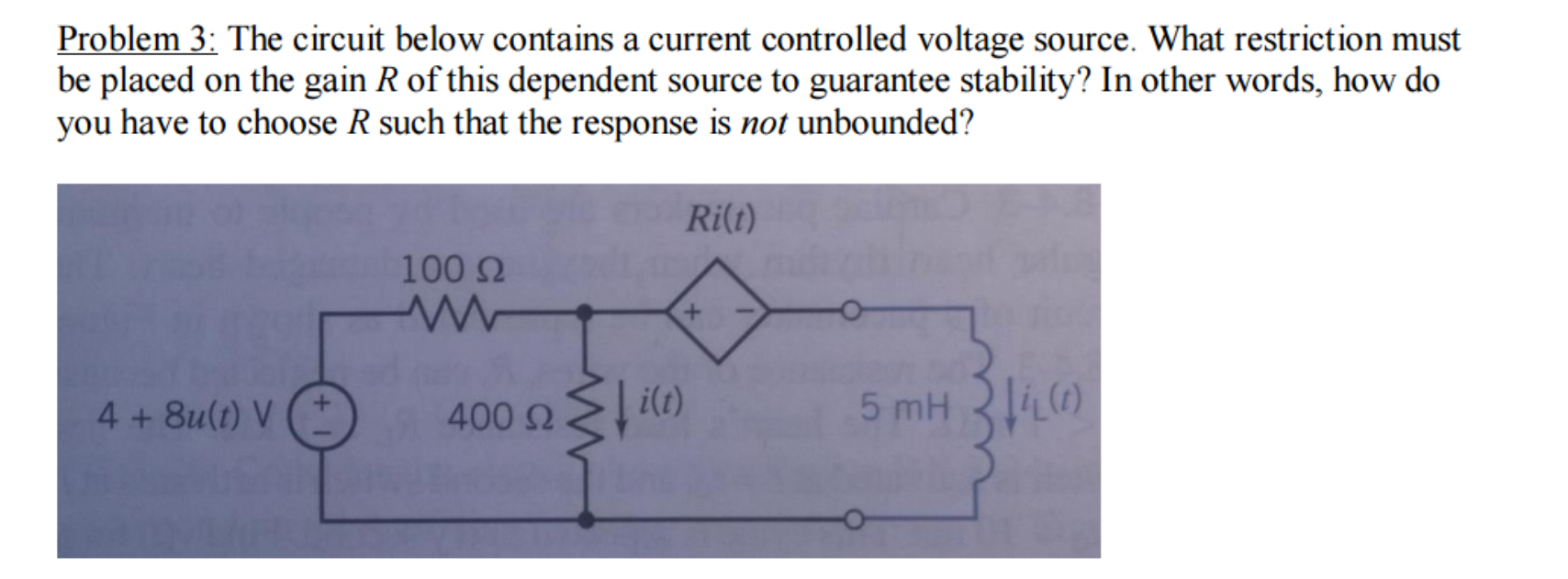 Solved The circuit below contains a current controlled | Chegg.com