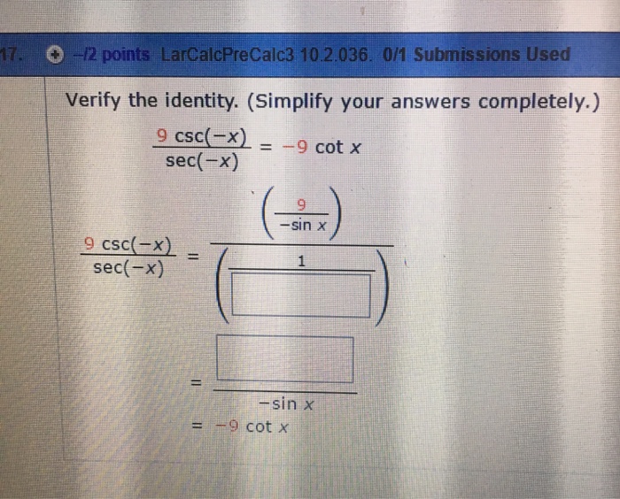 Solved Verify the identity. (Simplify your answers | Chegg.com