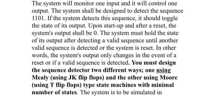 Solved The system will monitor one input and it will control | Chegg.com
