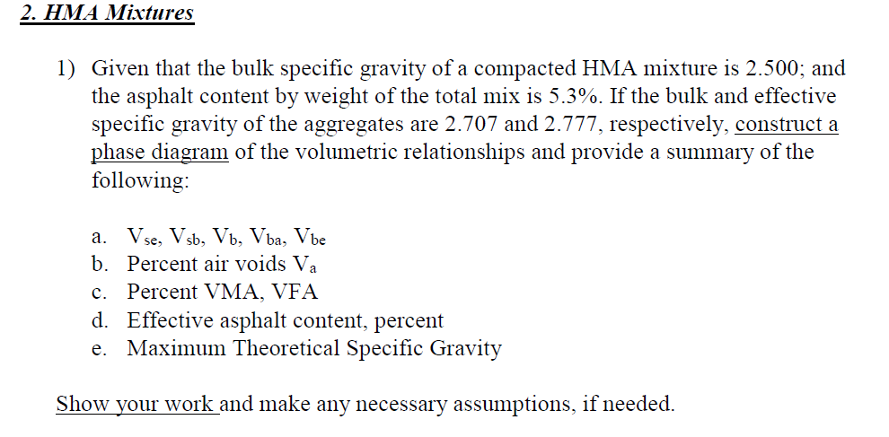 Solved Given that the bulk specific gravity of a compacted | Chegg.com