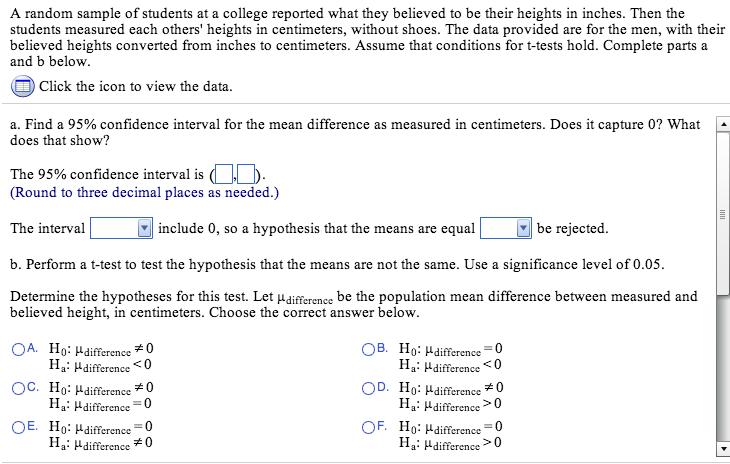 Solved A random sample of students at a college reported | Chegg.com