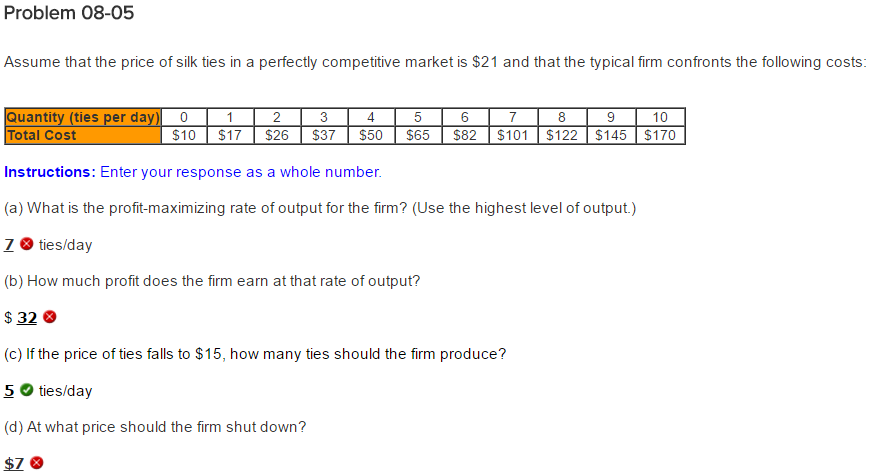 Solved Problem 08-06 Using the data from the table below and | Chegg.com