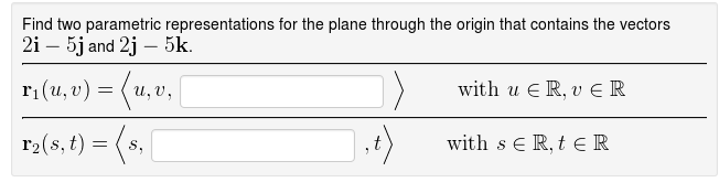 Solved Find two parametric representations for the plane | Chegg.com