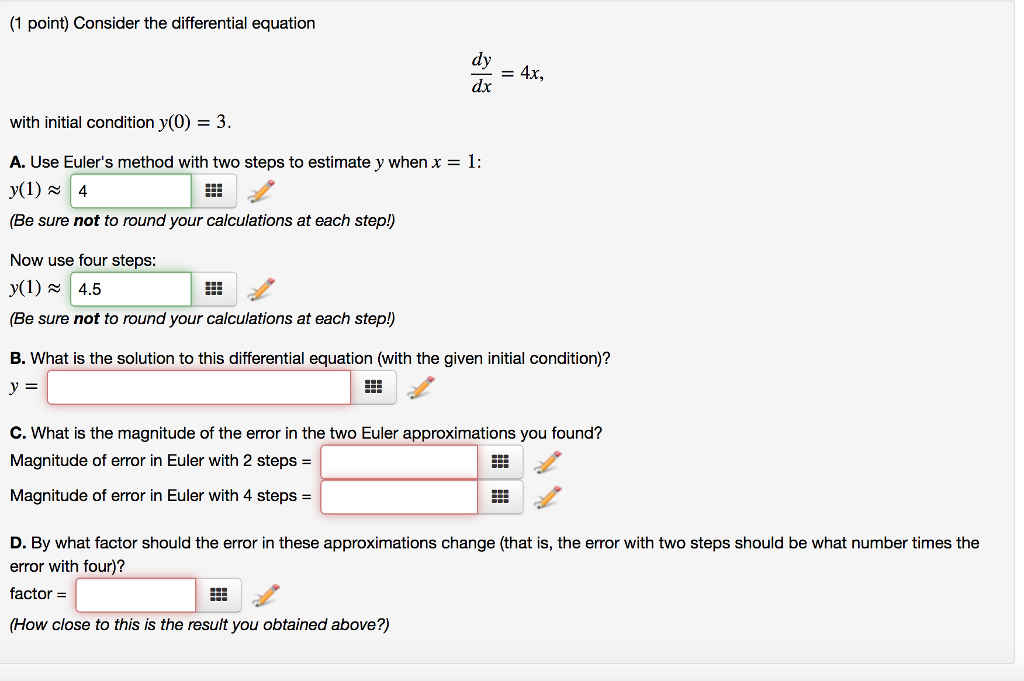 Solved (1 point) Suppose y f(x, y) cos(x) help (formulas) | Chegg.com