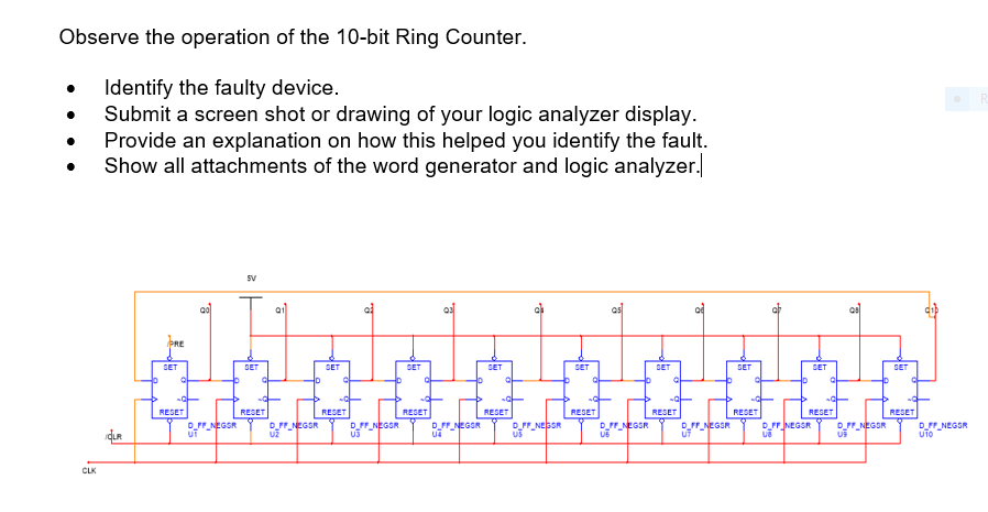 Solved Observe the operation of the 10-bit Ring Counter. | Chegg.com