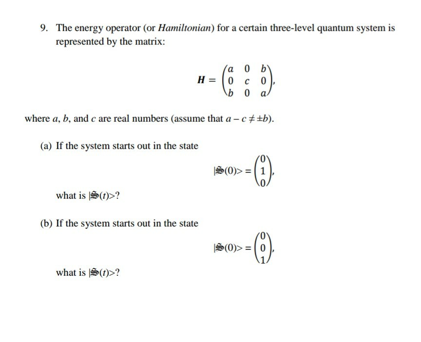 Solved The energy operator (or Hamiltonian) for a certain | Chegg.com
