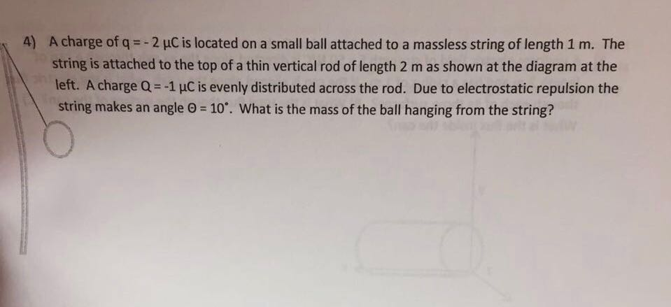 Solved A charge of q = -2 mu C is located on a small ball | Chegg.com