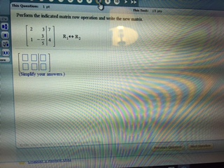 Solved Perform the indicated matrix row operation and write | Chegg.com
