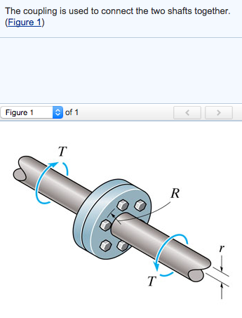 Solved The coupling is used to connect the two shafts | Chegg.com
