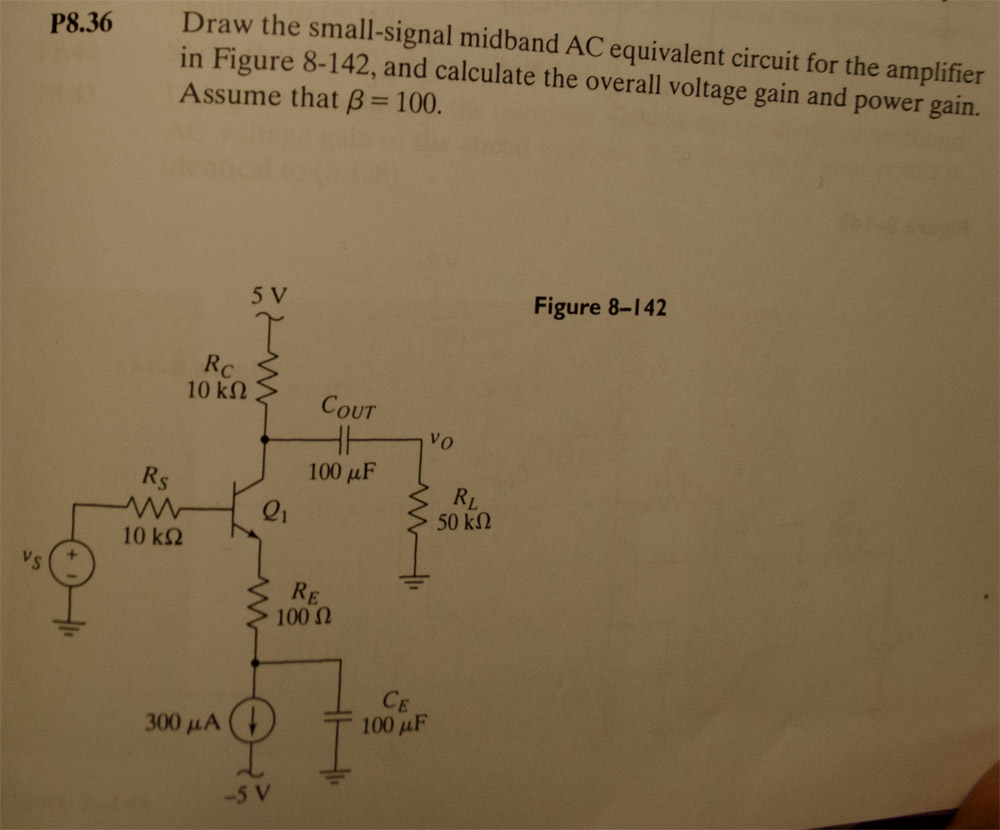 Solved Draw the small-signal midband AC equivalent circuit | Chegg.com