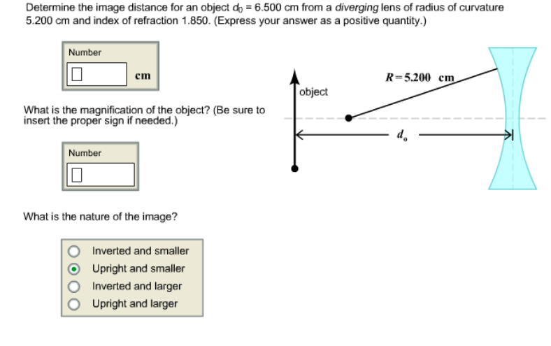 Solved Determine the image distance for an object do-6.500 | Chegg.com