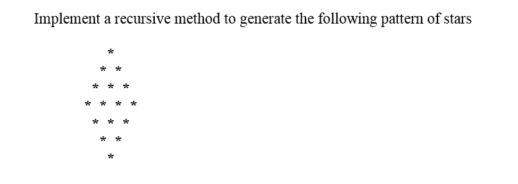 Solved Implement a recursive method to generate the | Chegg.com Solved Implement a recursive method to generate the | Chegg.com