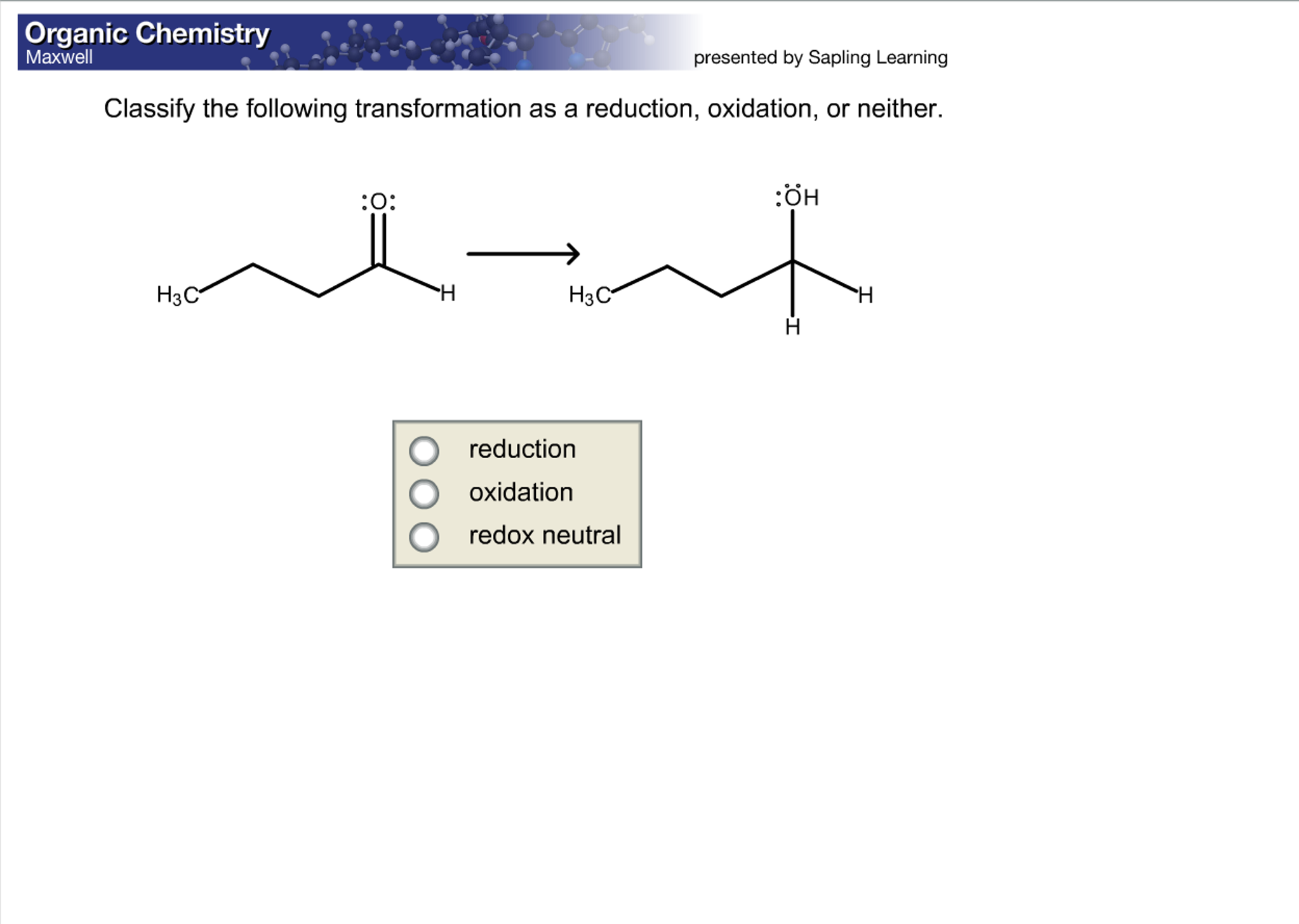 Solved Classify the following transformation as a reduction, | Chegg.com