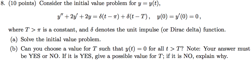 Solved Consider the initial value problem for y = y(t), y" + | Chegg.com