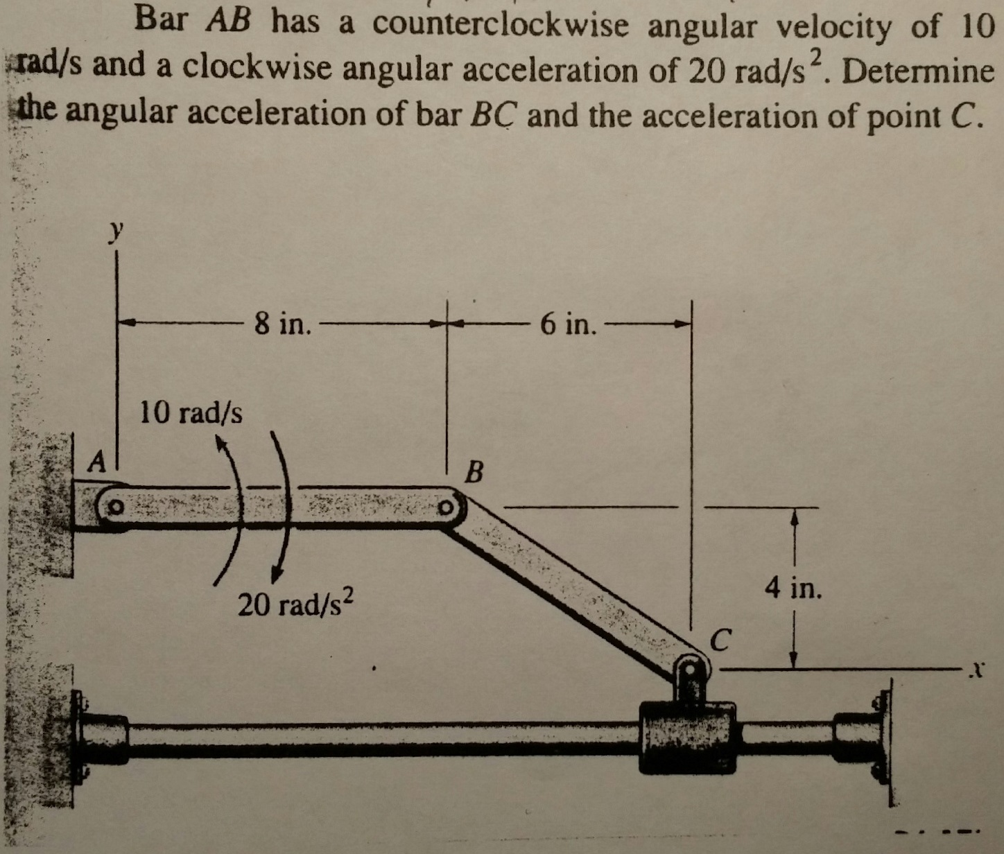 Solved Bar Ab Has A Counterclockwise Angular Velocity Of 10 