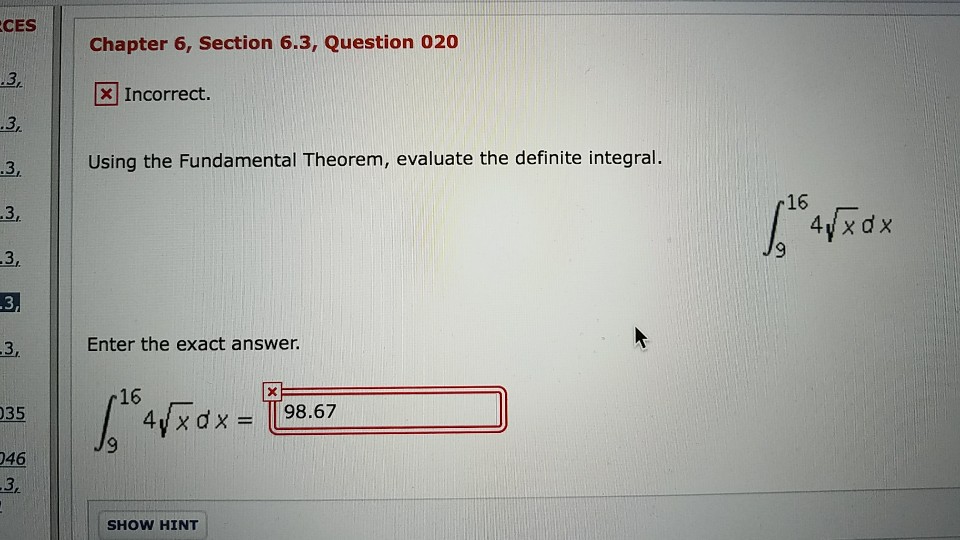 Solved Using the fundamental Theorem, evaluate the definite | Chegg.com