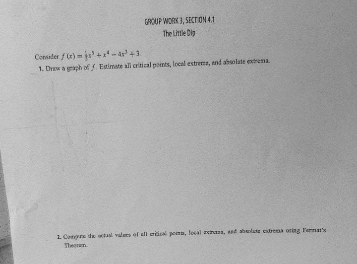 Solved GROUP WORK 3, SECTION 4.1 The Little Dip Consider | Chegg.com