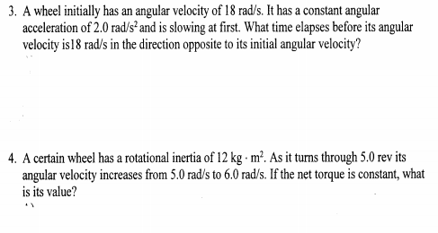 Solved A wheel initially has an angular velocity of 18 | Chegg.com