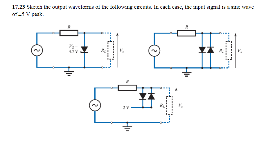 Solved 1723 Sketch The Output Waveforms Of The Following 