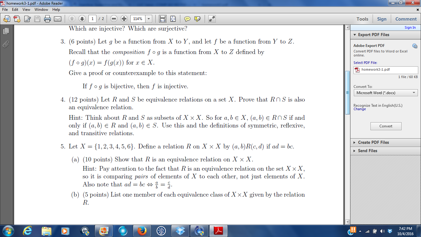 Solved Which are injective? Which are surjective? Let g be | Chegg.com
