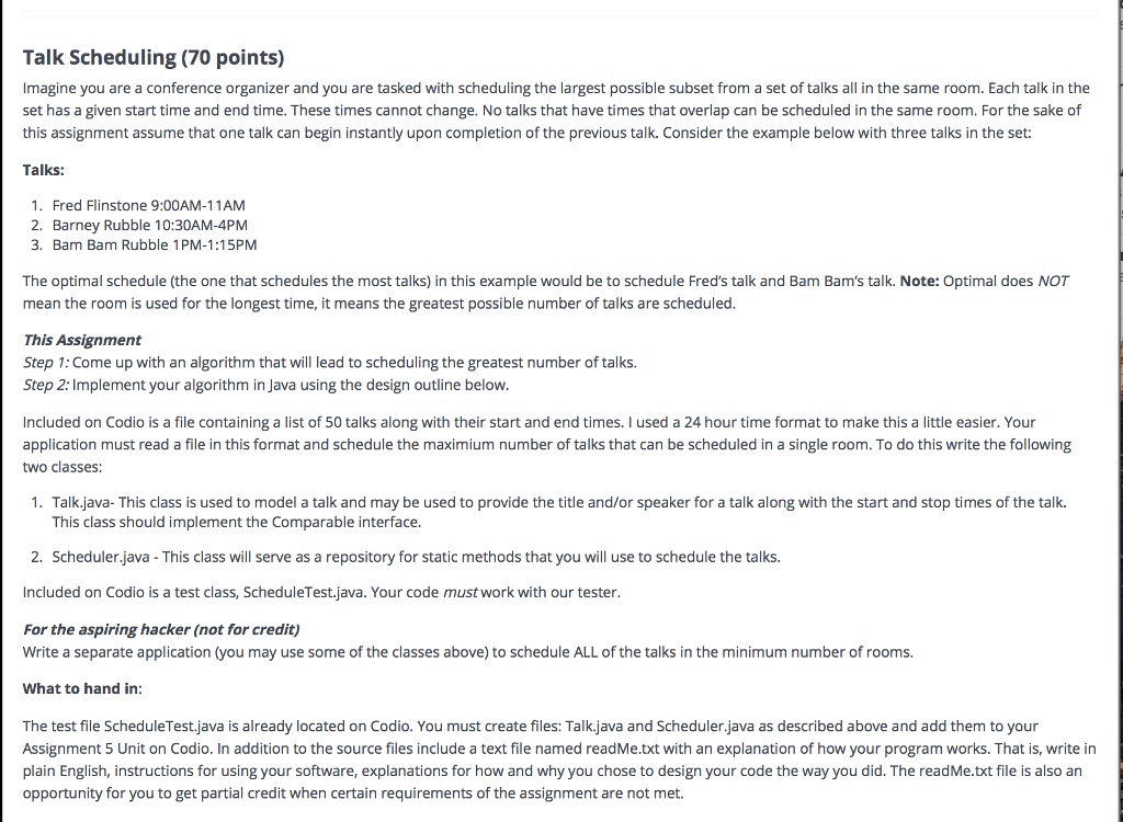 Solved We have to write two classes: Scheduler.java and and | Chegg.com