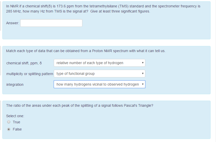 Solved In NMR if a chemical shift(delta) is 173.6 ppm from | Chegg.com