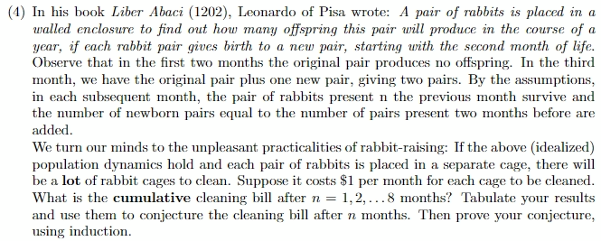 Solved In his book, Liber Abaci (1202). Leonardo of Pisa | Chegg.com