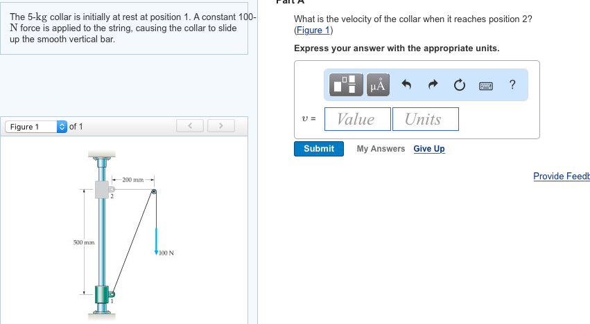 Solved The 5-kg collar is initially at rest at position 1. A | Chegg.com