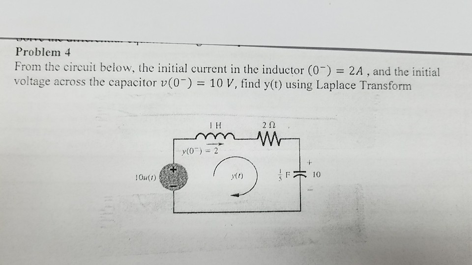 Solved Problem 4 From the circuit below, the initial current | Chegg.com