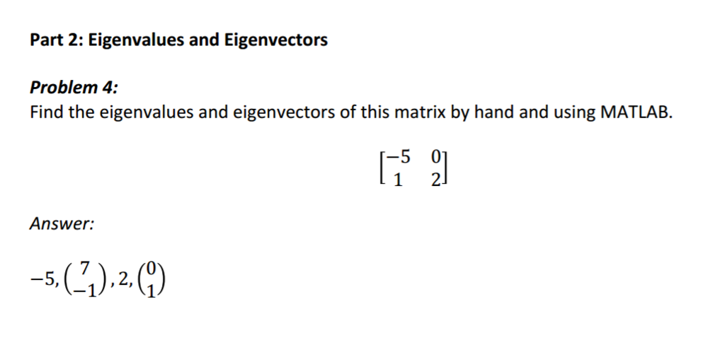 Solved Find The Eigenvalues And Eigenvectors Of This Matrix 