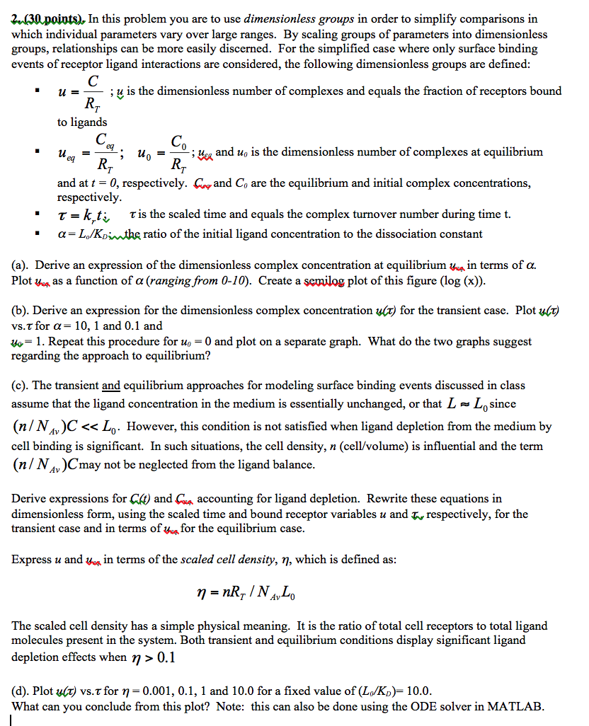 In this problem you arc to use dimensionless groups | Chegg.com