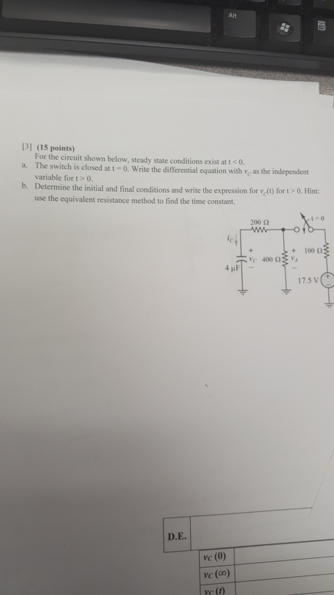 Solved For The Circuit Shown Below Steady State Conditions