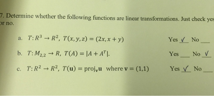 Solved Determine whether the following functions are linear | Chegg.com