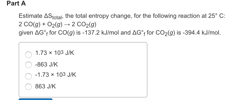 Solved Estimate delta S_total the total entropy change, for | Chegg.com