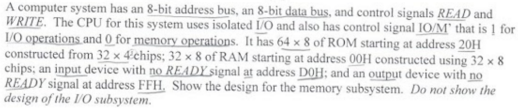 Solved A computer has an 8-bit address bus, an 8-bit a bus, | Chegg.com