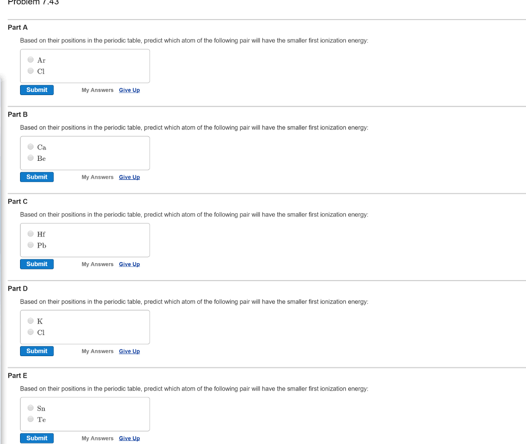 Solved Based on their positions in the periodic table, | Chegg.com