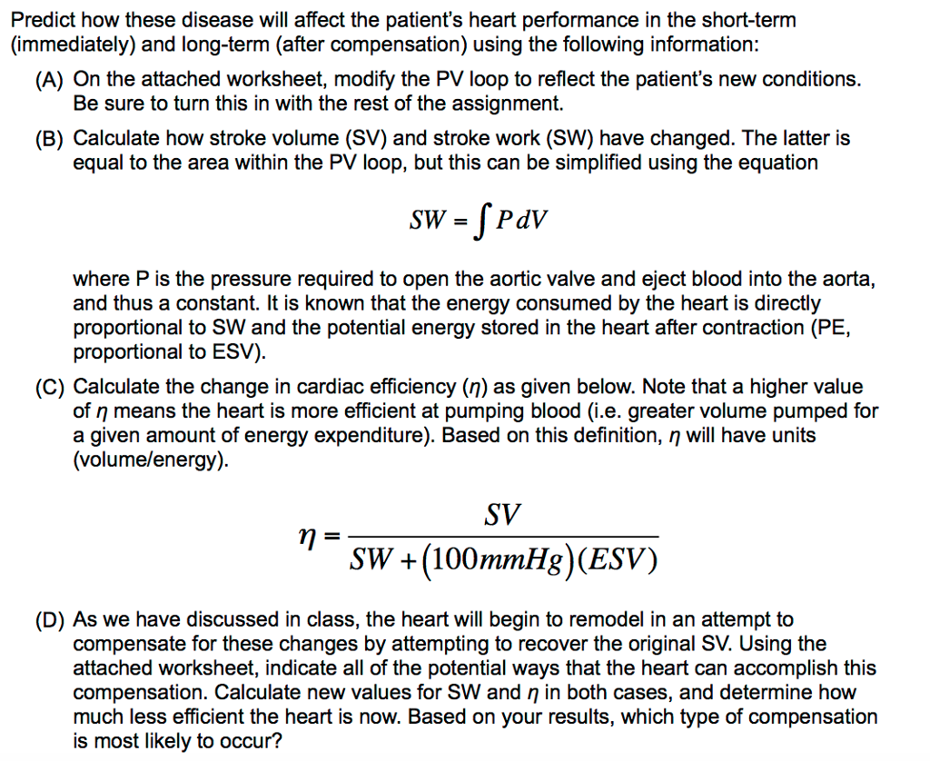 Solved The Cardiac Pv Loop Is Useful For Helping Understand