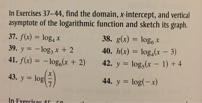Solved Precalculus: find the domain, X-intercept, vertical | Chegg.com