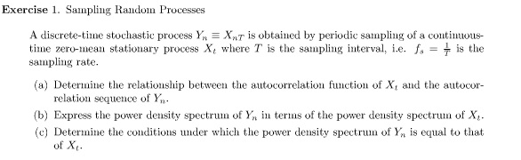 Solved Sampling Random Processes A discrete-time stochastic | Chegg.com