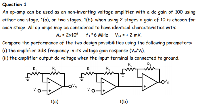 Solved An op-amp can be used as an non-inverting voltage | Chegg.com
