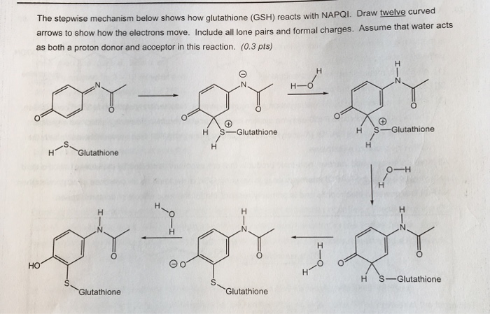 Solved The stepwise mechanism below shows how glutathione | Chegg.com