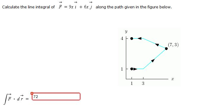Solved Calculate the line integral of F = 9x i + 6x j along | Chegg.com