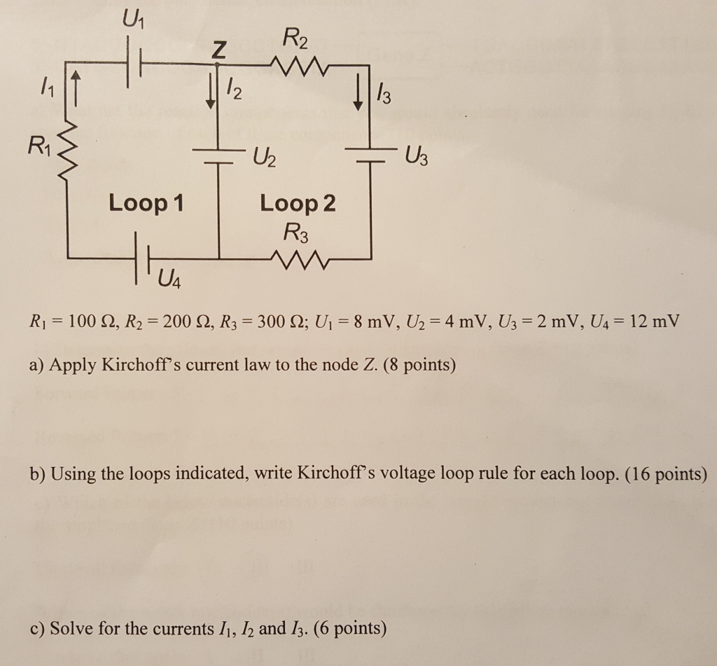 Solved , WW R U2 Loop 1 Loop 2 U4 R = 100 N, R = 200 S2. R. | Chegg.com