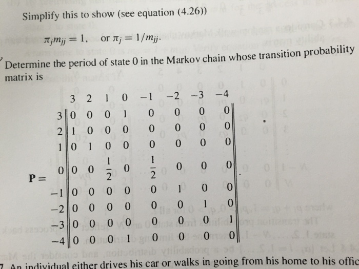 Solved determine the period of state 0 in the markove chain | Chegg.com