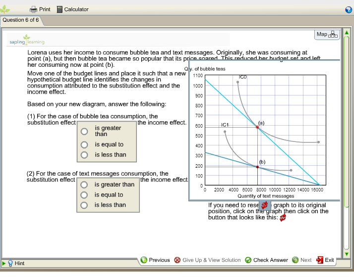 Solved Print Calculator Question 6 of 65 Map pling Lorena | Chegg.com